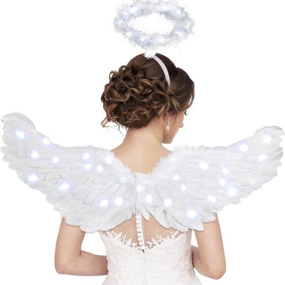 Accessories | Angel Wings Light Up Angel Wings And Halo With Led Lights ...
